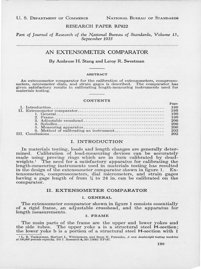 Calibration of Extenso Meter 1935 Jresv15n3p199 - A1b | PDF ...