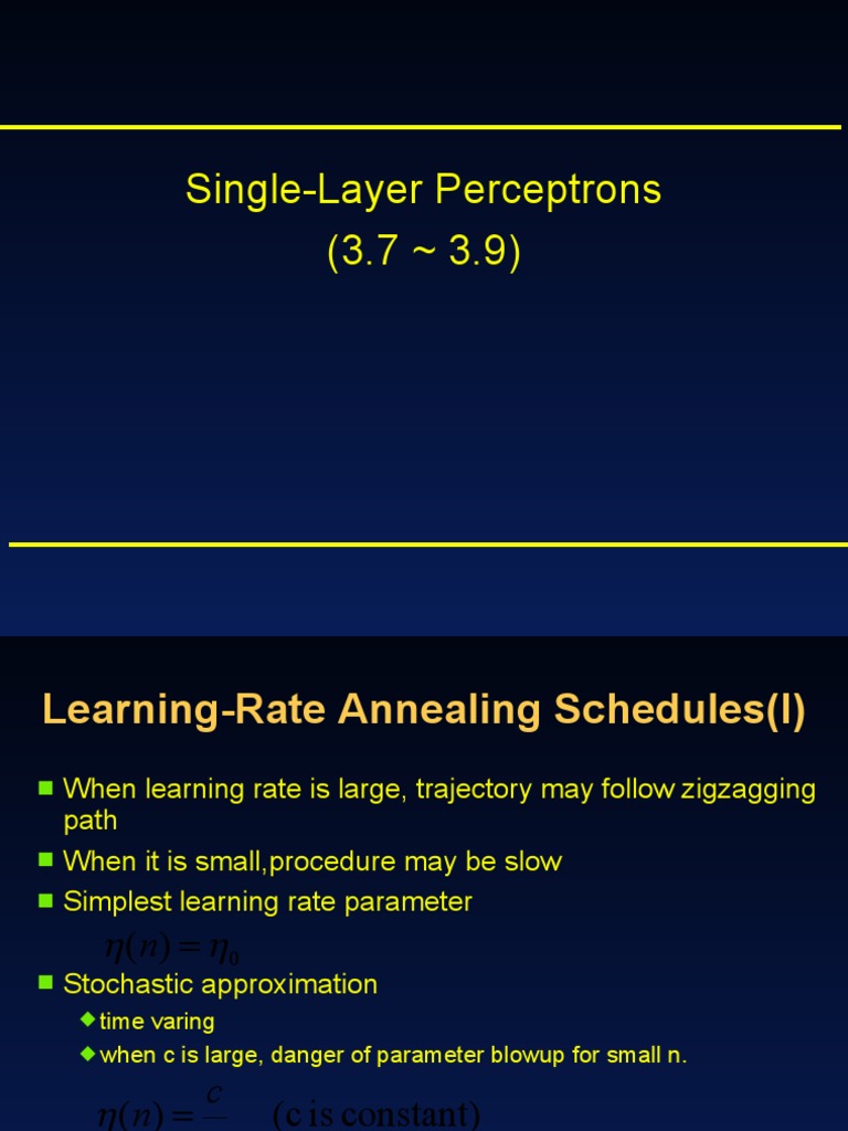 Lec 11 Single Layer Perceptron | PDF | Systems Theory | Computer ...