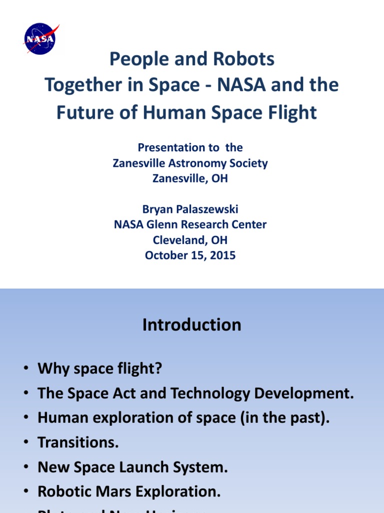 Future Human Space Robots and Humans OUZ Zanesville 10-2015 (2.0) | PDF ...