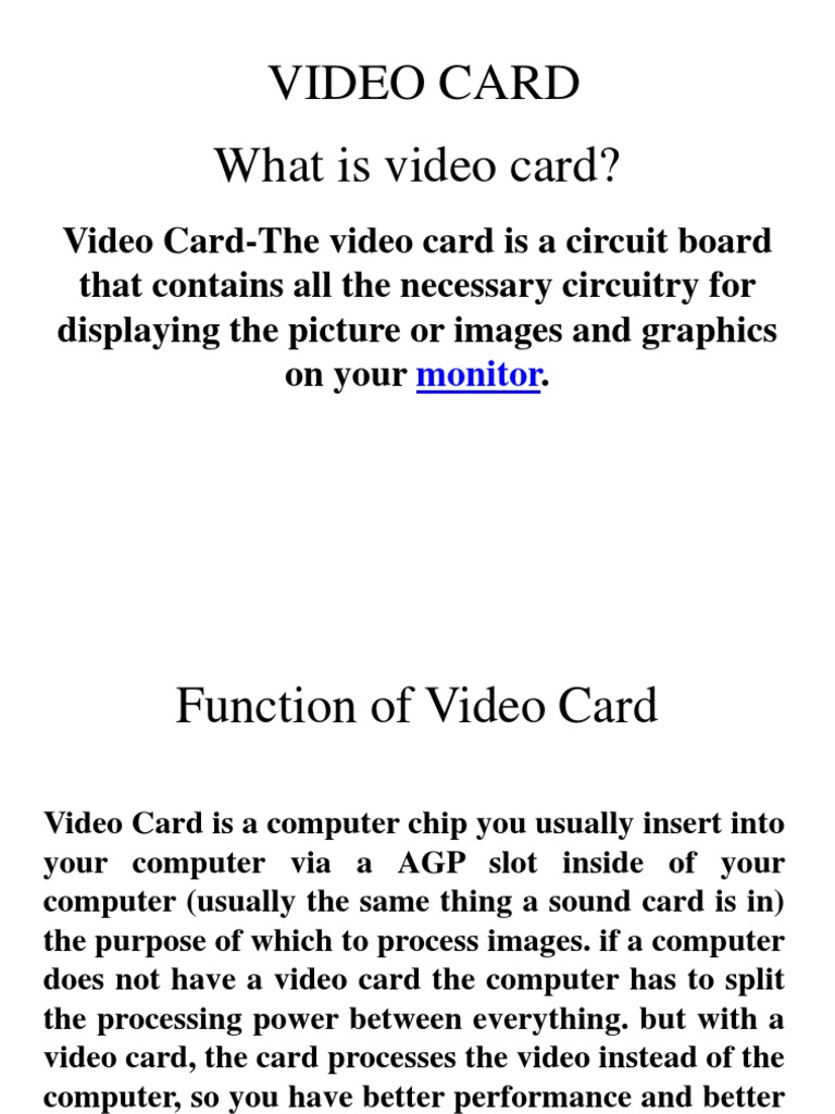 Video Card PDF | PDF | Graphics Processing Unit | Computer Graphics