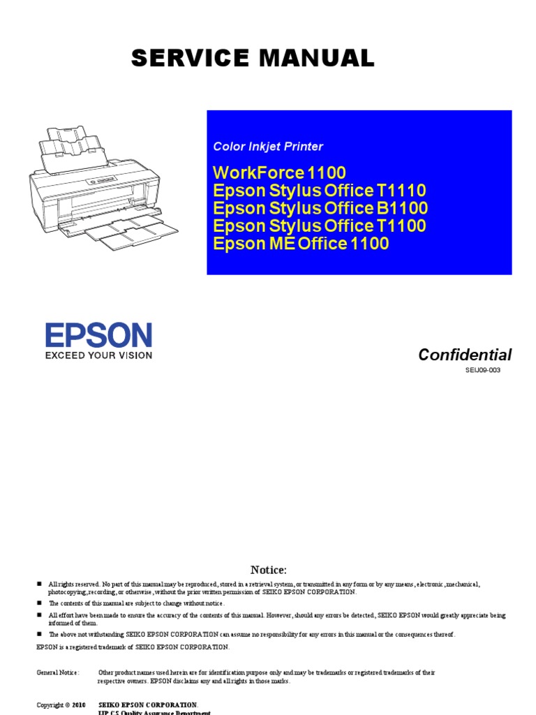Epson Stylus Office B1100 T1100 | PDF | Printer (Computing) | Usb