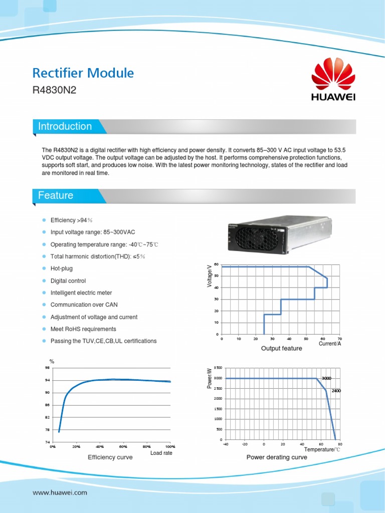 R4830N2 Rectifier Data Sheet 04 - (20140404) PDF | PDF | Rectifier | Electricity