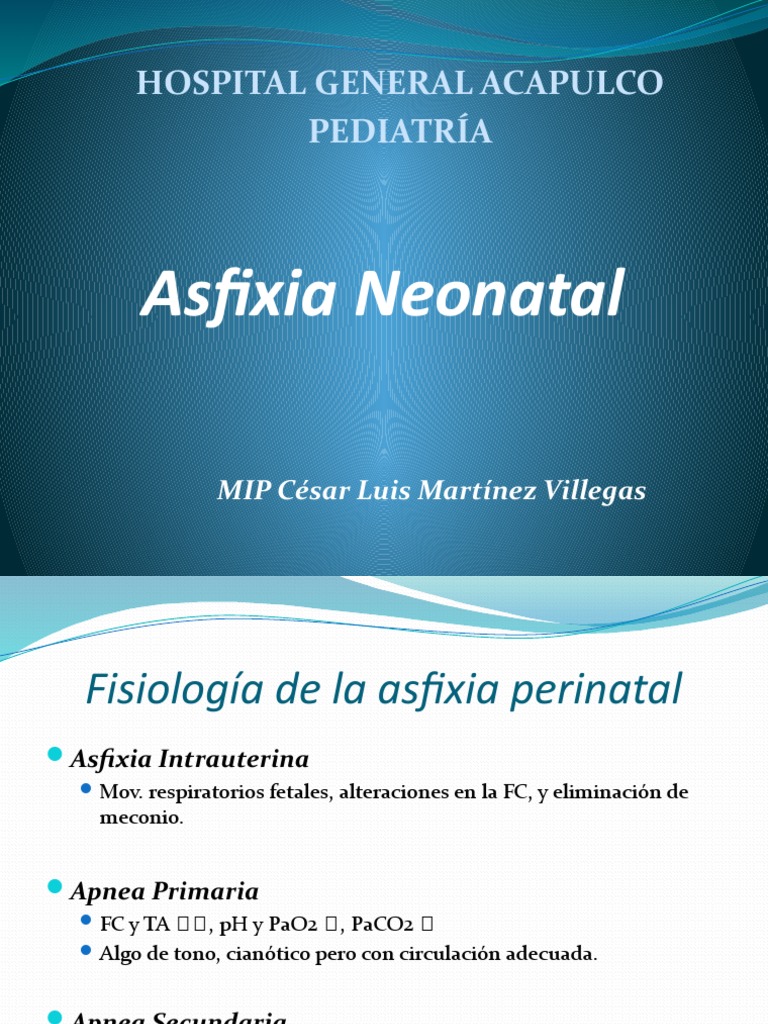 Asfixia Neonatal | PDF | Medicina | Fisiología