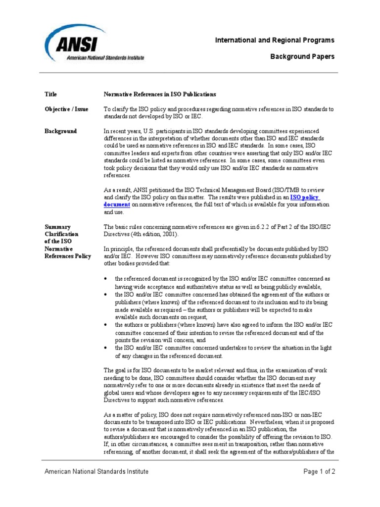 ISO Normative References | PDF | International Organization For ...