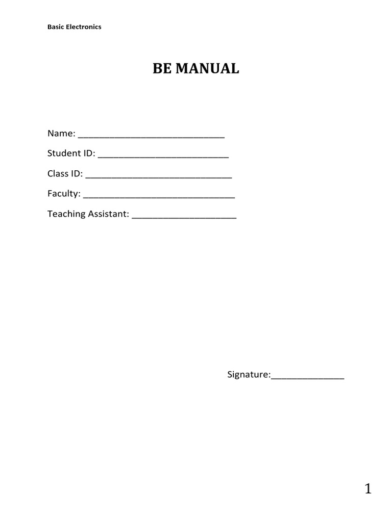 Be Manual | PDF | Series And Parallel Circuits | Electrical Resistance ...