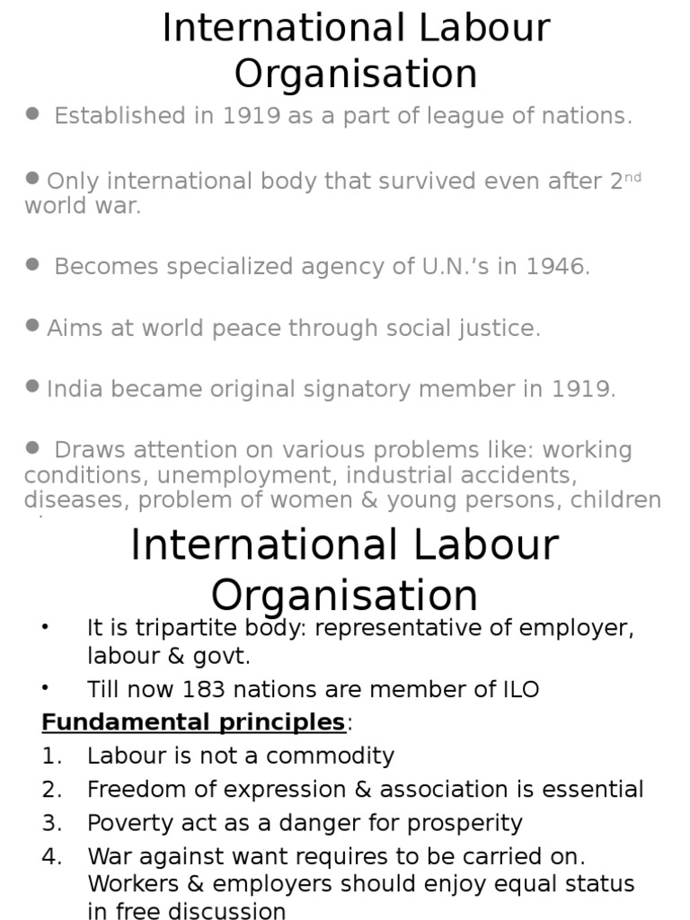 ILO.ppt | International Labour Organization | Employment
