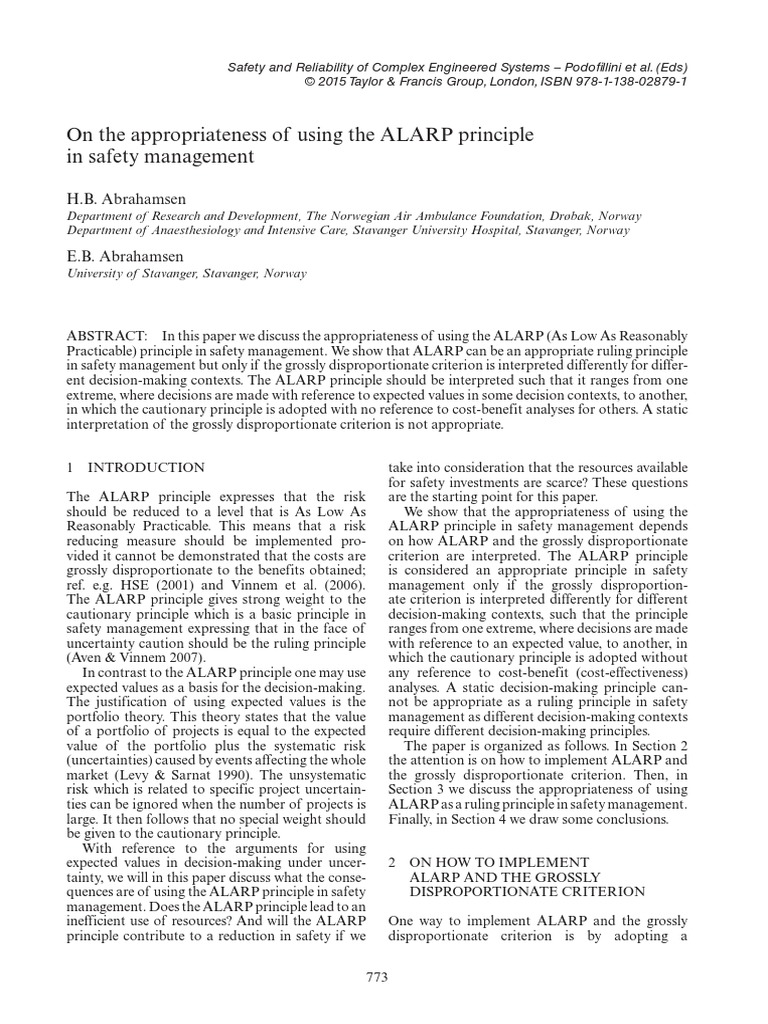 1 Alarp Safety Management | PDF | Cost–Benefit Analysis | Cost ...