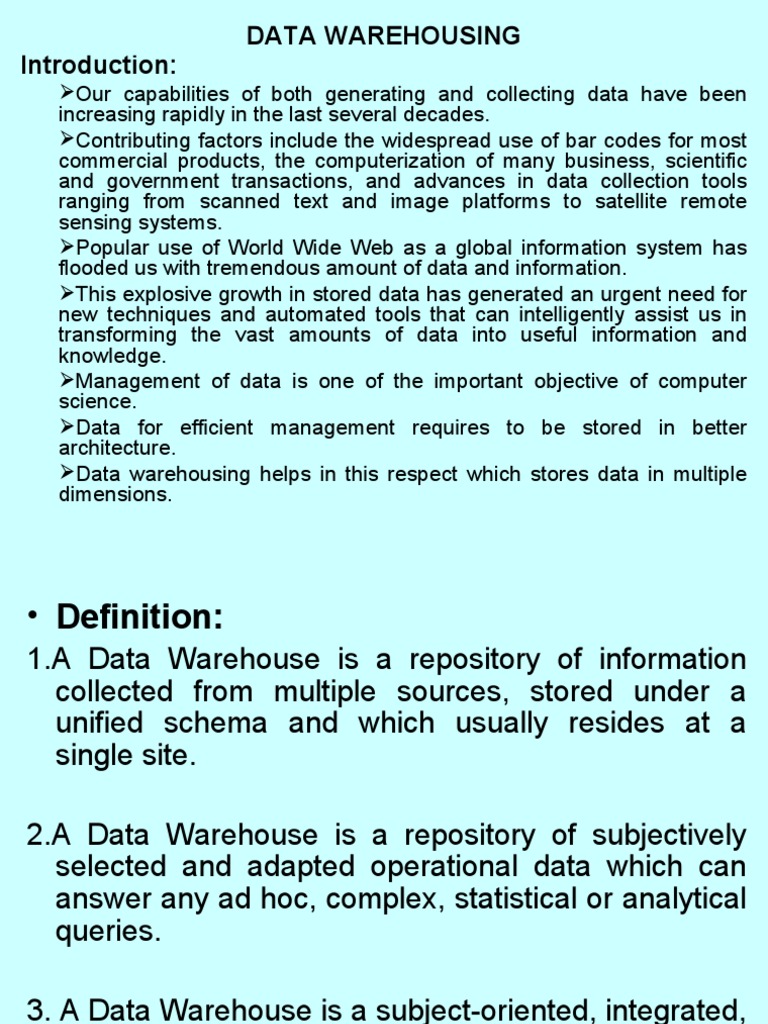 Warehousing | PDF | Data Warehouse | Information Management