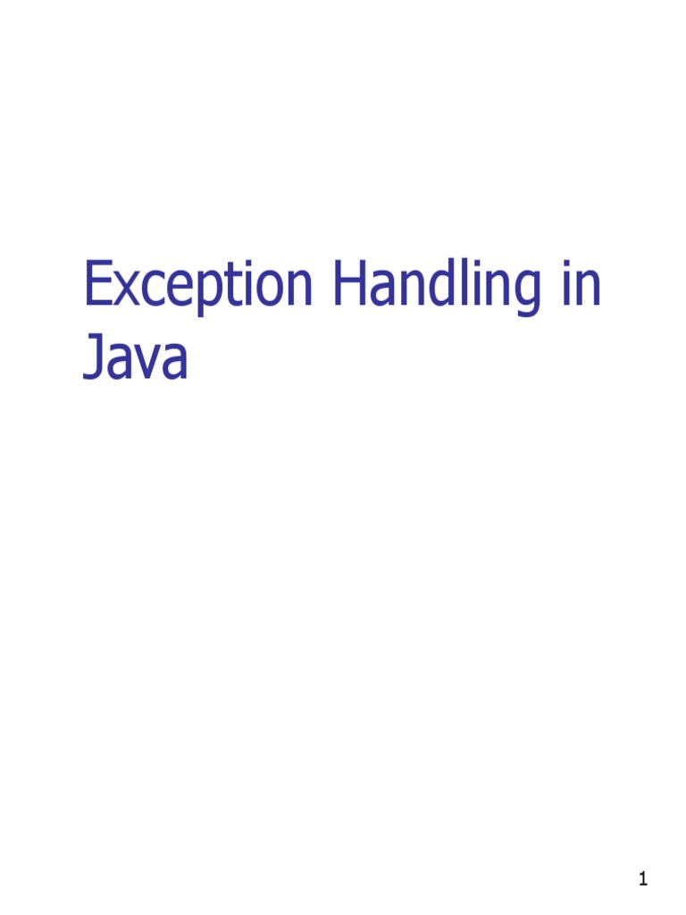 Java Exception Handling Explained | PDF | Class (Computer Programming ...