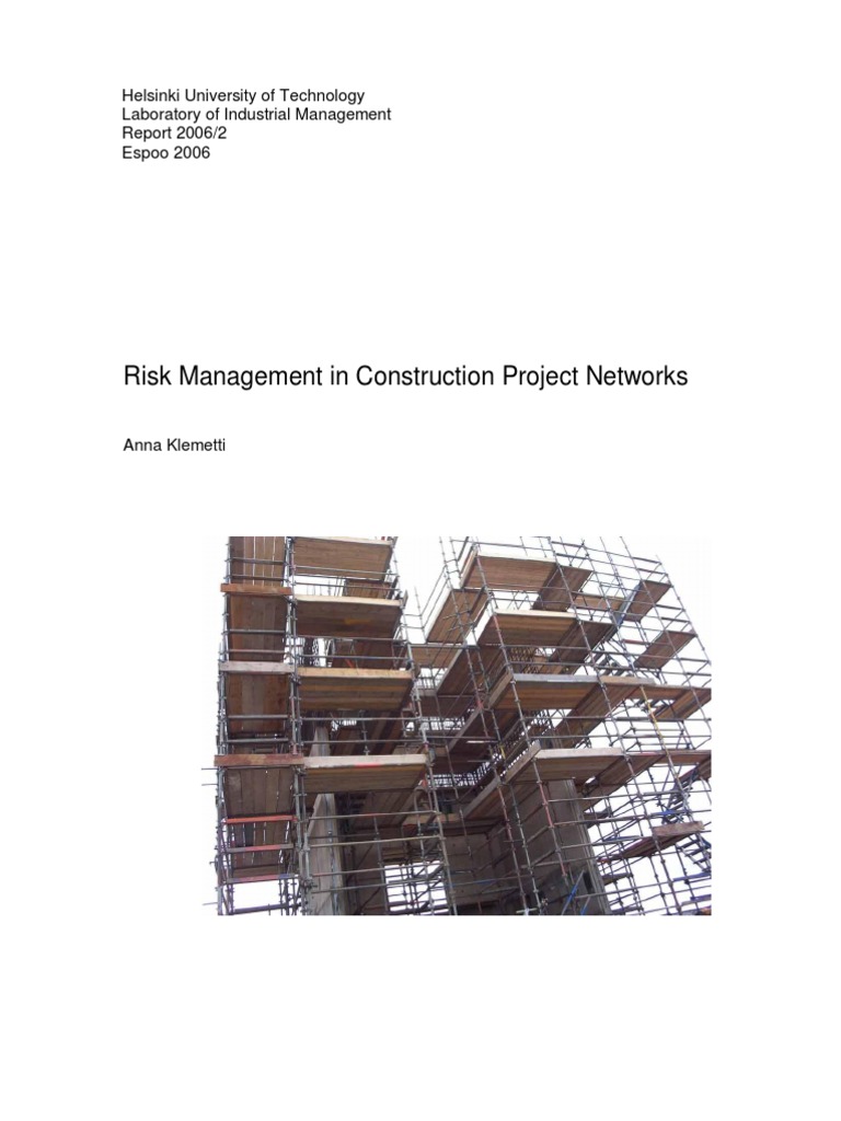 Risk Management in Construction Project Networks | PDF | Risk | Risk ...