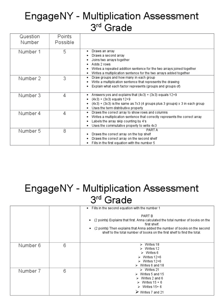 3rd Grade Multiplication Test | PDF | Language Arts & Discipline