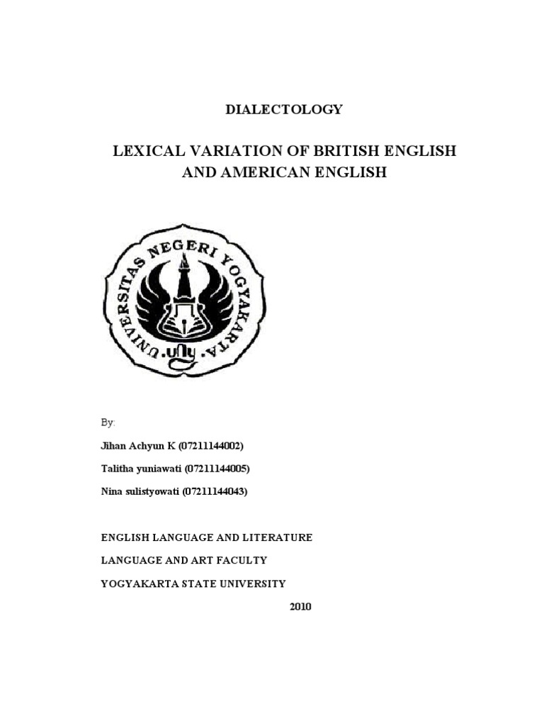 Lexical Variation | PDF | Dialectology | Linguistics