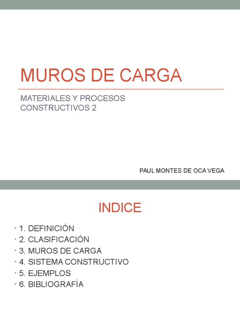 Muros de Carga: Definición y Clasificación | PDF | Ingeniería ...