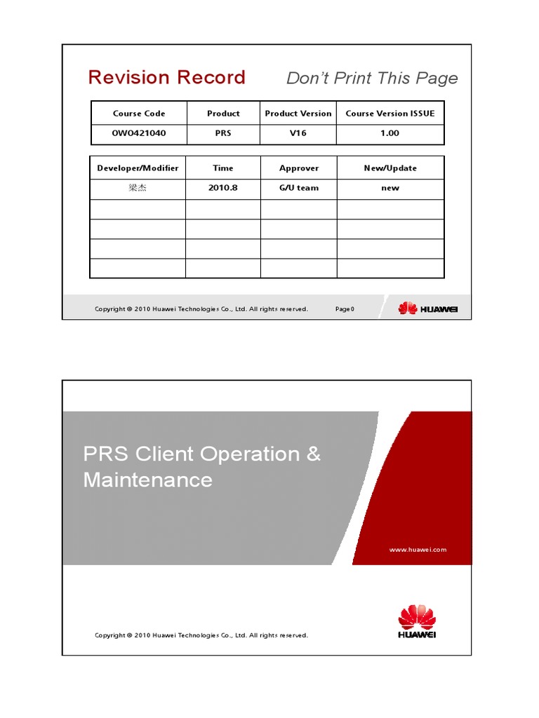 IManager PRS Client Operation and Maintenance | PDF | Areas Of Computer ...