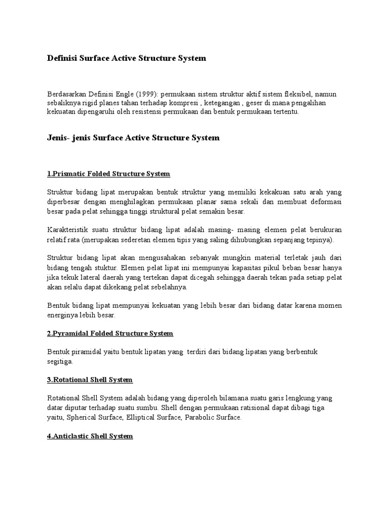 Definisi Surface Active Structure System | PDF