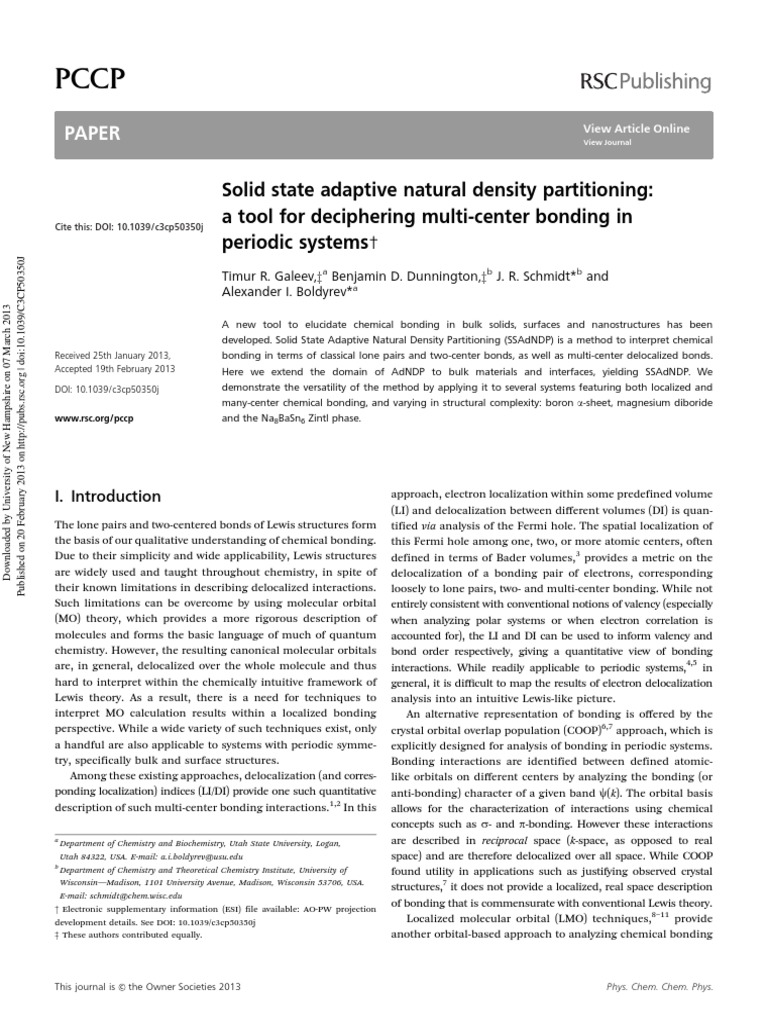 NBO | PDF | Chemical Bond | Crystal Structure