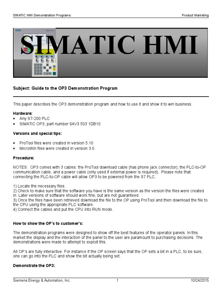 Op3 Demo Guide | Download Free PDF | Communications Protocols | Software