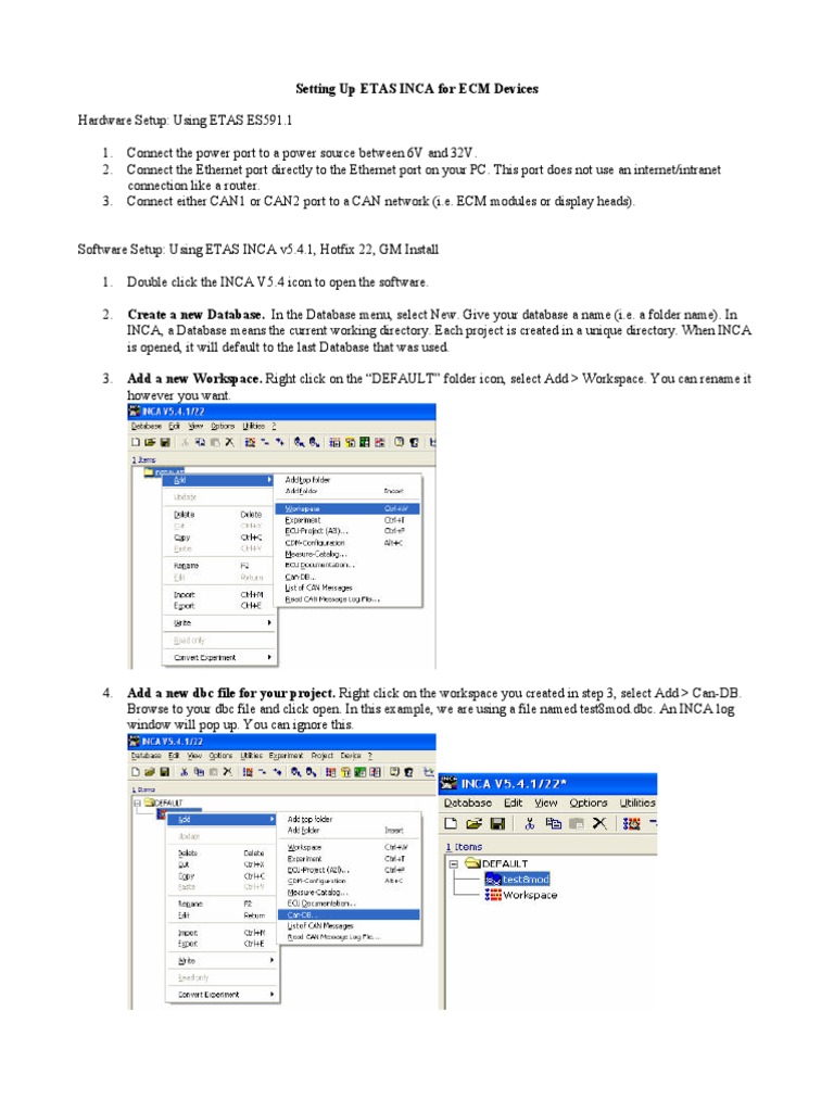 Setting Up ETAS INCA For ECM Devices | PDF | Icon (Computing ...