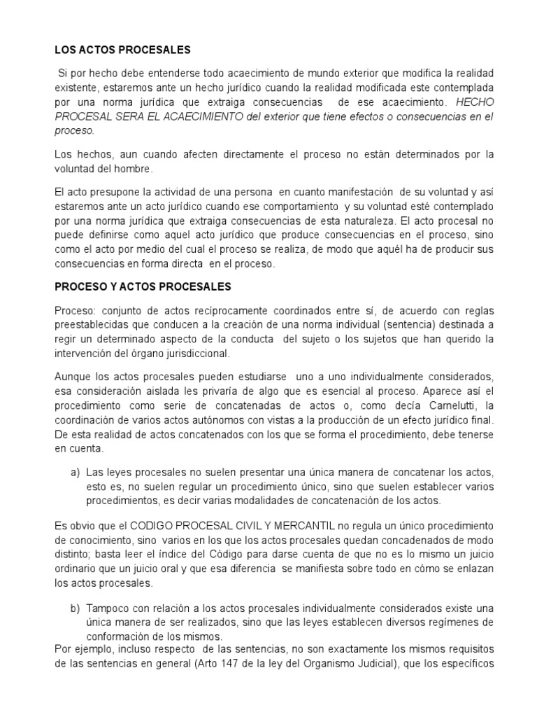 Definición de Actos Procesales | PDF | Ley procesal | Juez