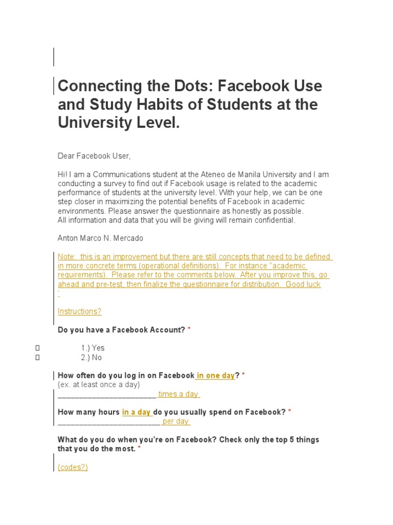 Facebook's Impact on Student Study | PDF | Facebook | Cognition