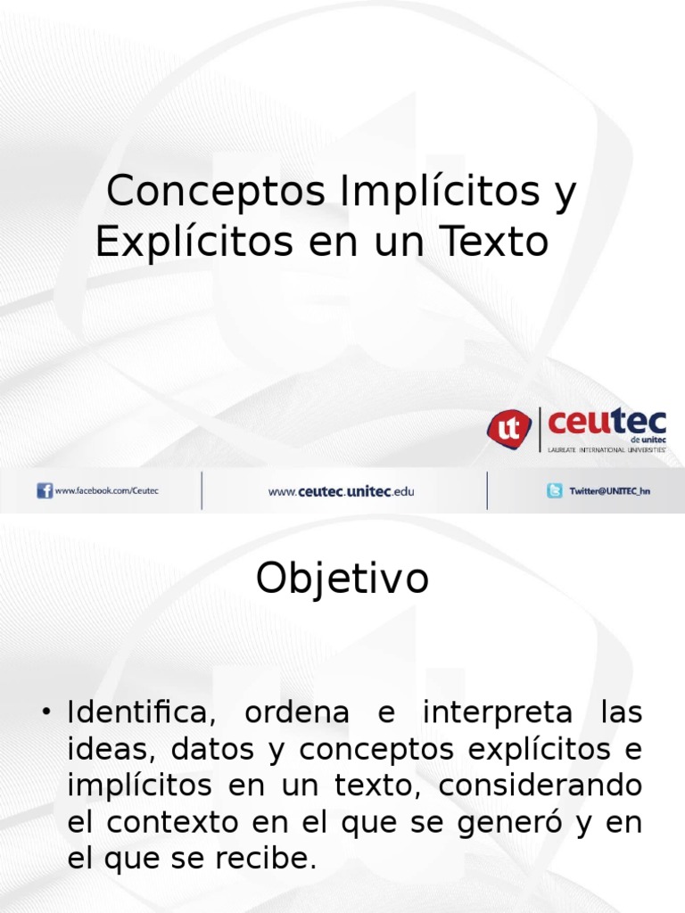 Conceptos Implícitos y Explícitos en Un Texto Tema 1 | PDF
