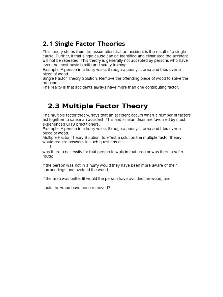 Accident Causation Theories Explained | PDF | Science & Mathematics