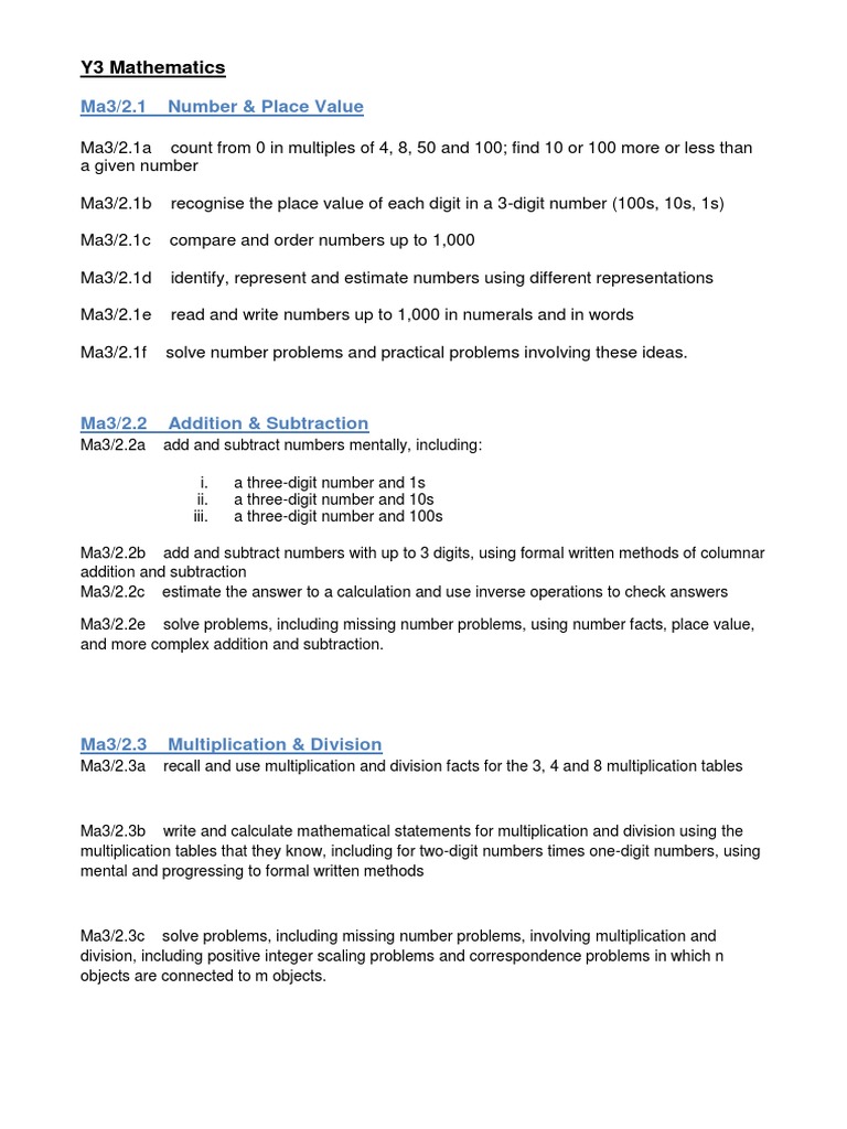 Y3 & Y4 Mathematics | PDF | Fraction (Mathematics) | Multiplication