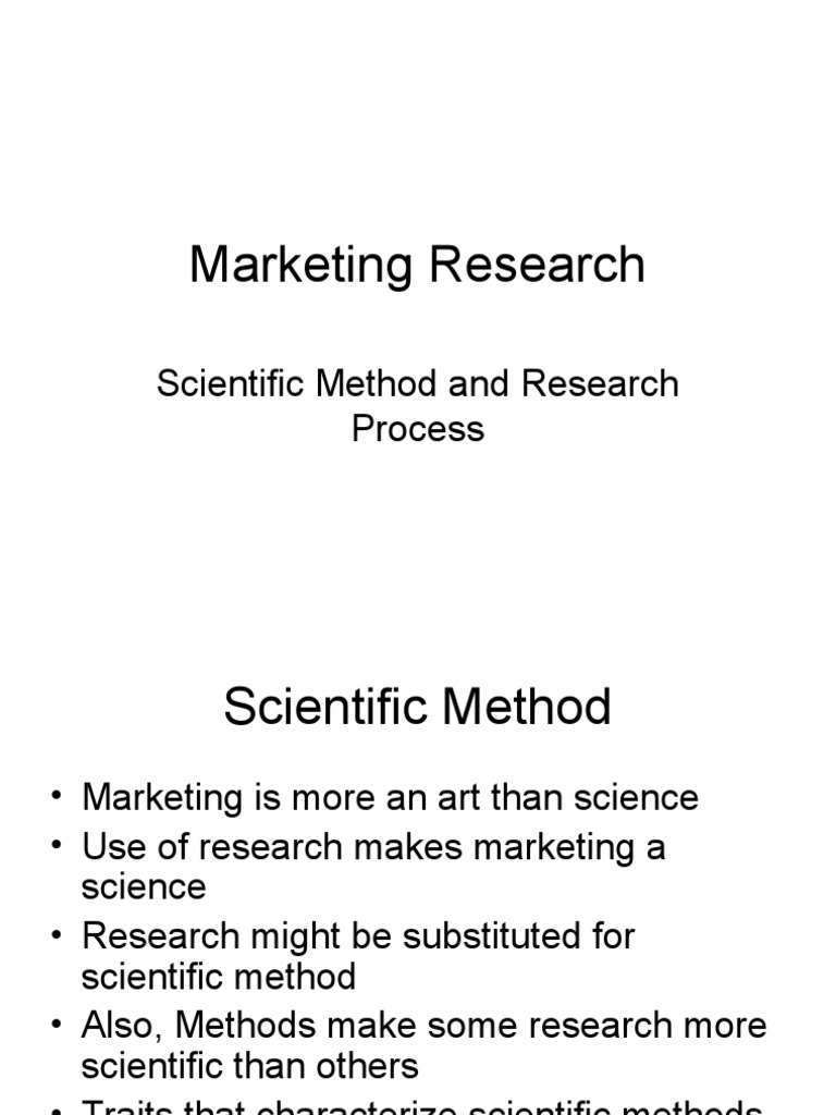 Marketing Research: Scientific Methods Explained | PDF | Scientific ...