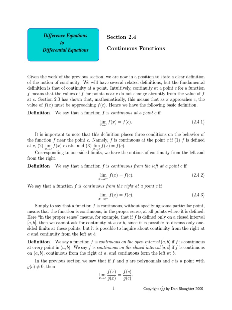Continuous Function | PDF | Trigonometric Functions | Continuous Function