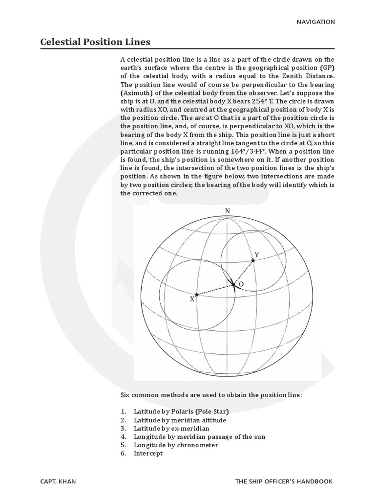 Celestial Position Lines | PDF | Longitude | Latitude