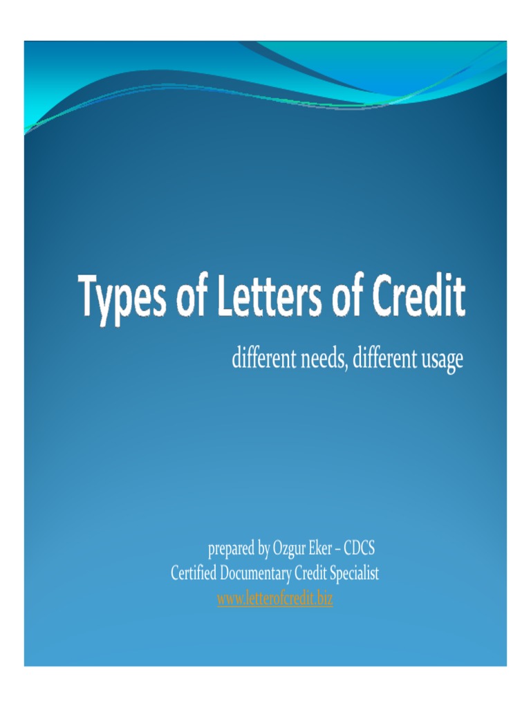 Types of Letters of Credit PDF | PDF | Letter Of Credit | Credit (Finance)