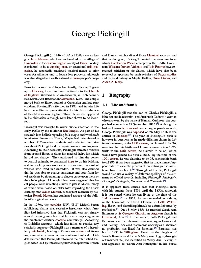 George Pickingill PDF | PDF | Wicca | Reclaimed Words
