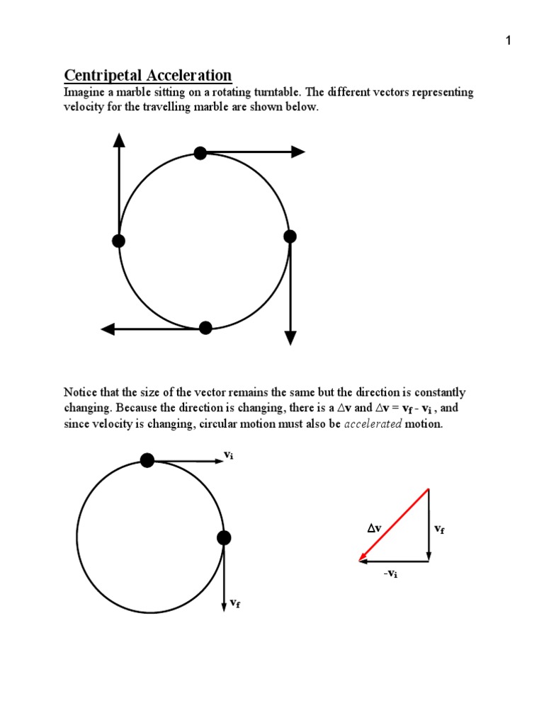 Centripetal Acceleration | PDF | Acceleration | Velocity