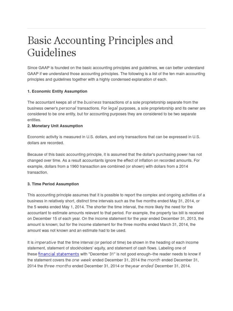 GAAP Principles Sdfsdfsdfsdfsdfwerwerertrtgrffgh | PDF | Going Concern ...