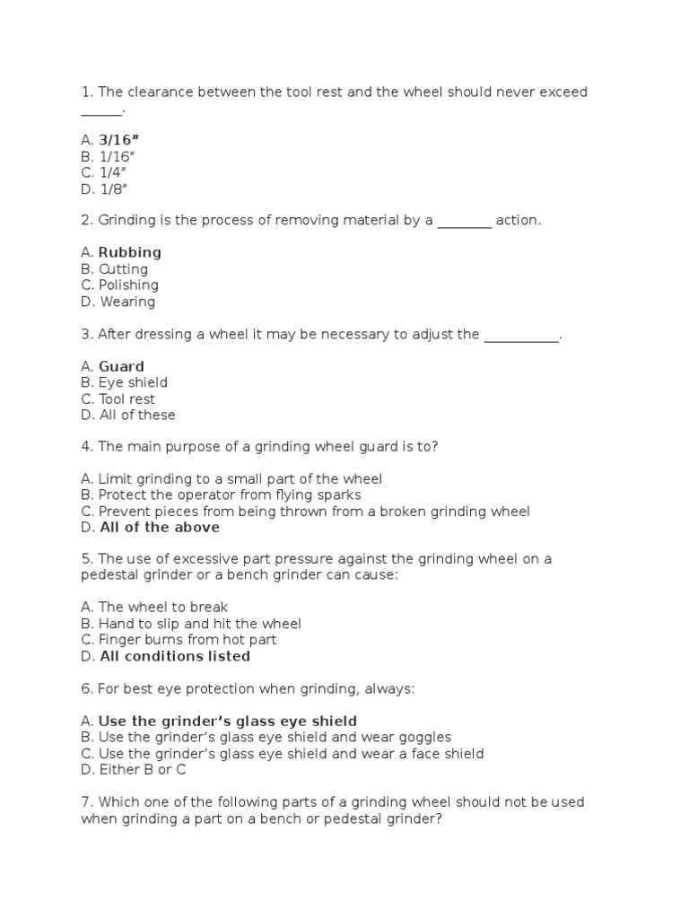 Grinding Machine Safety and Procedures | PDF | Mill (Grinding ...