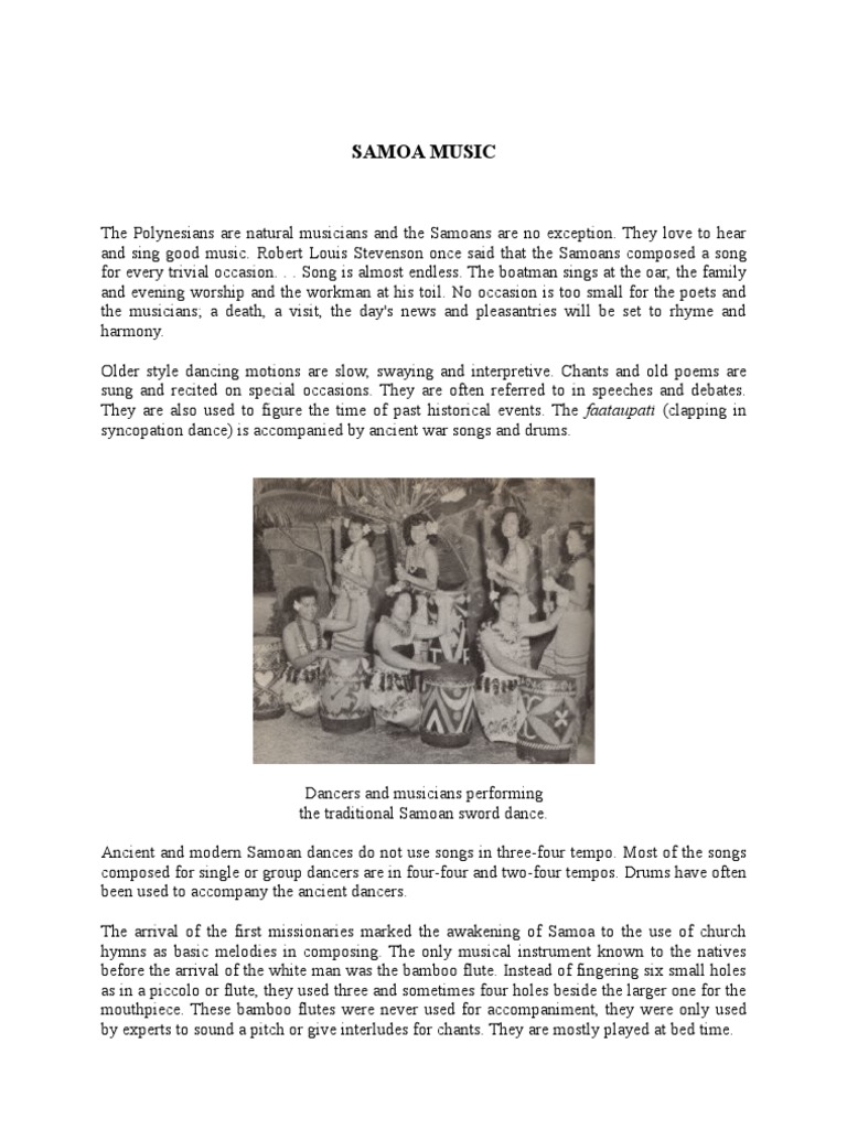 Samoa Music | PDF | Songs | Samoa