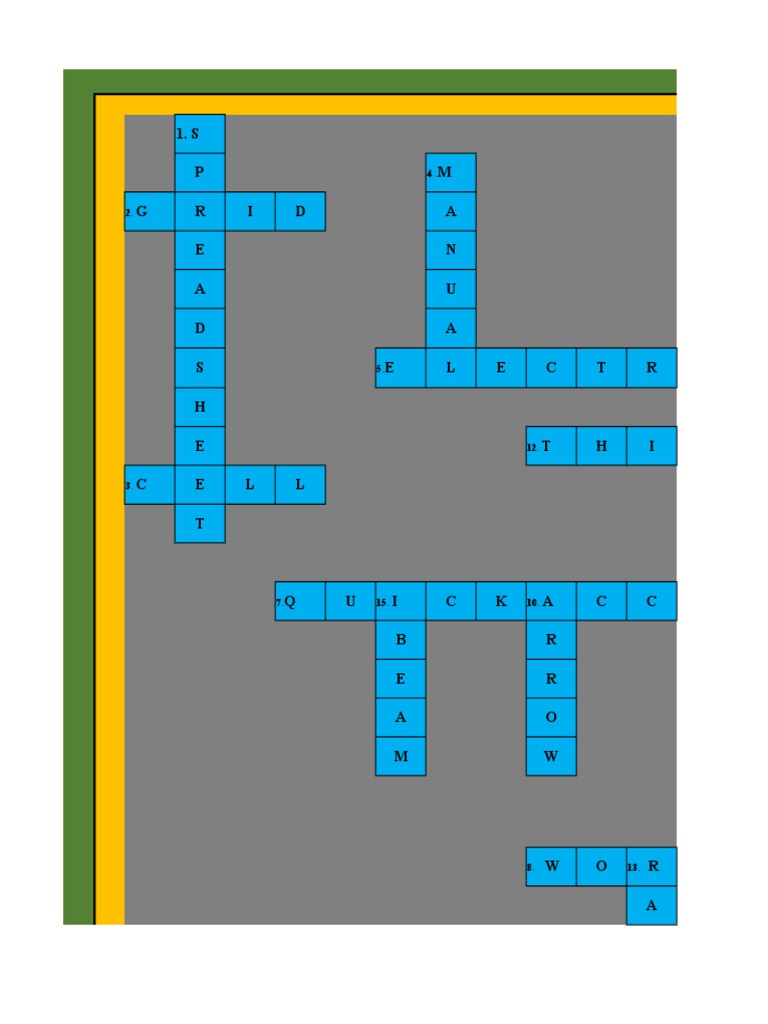 Crossword Puzzle | PDF | Spreadsheet | Application Software