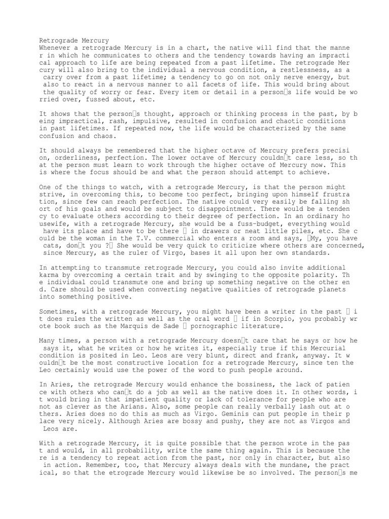 Retrograde Mercury: Understanding Communication and Thinking Patterns ...