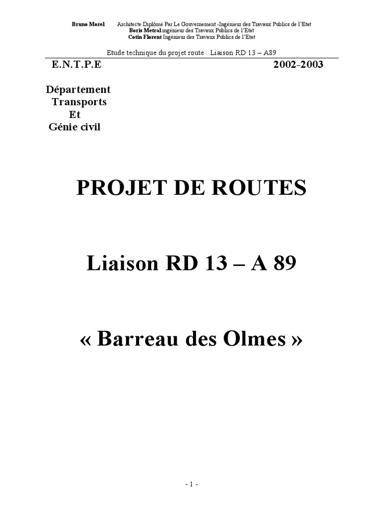 Projet Route | PDF