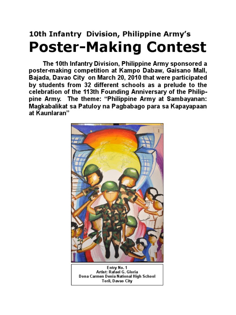 10th Infantry Division Kampo Dabaw Poster-Making Contest 113th ...