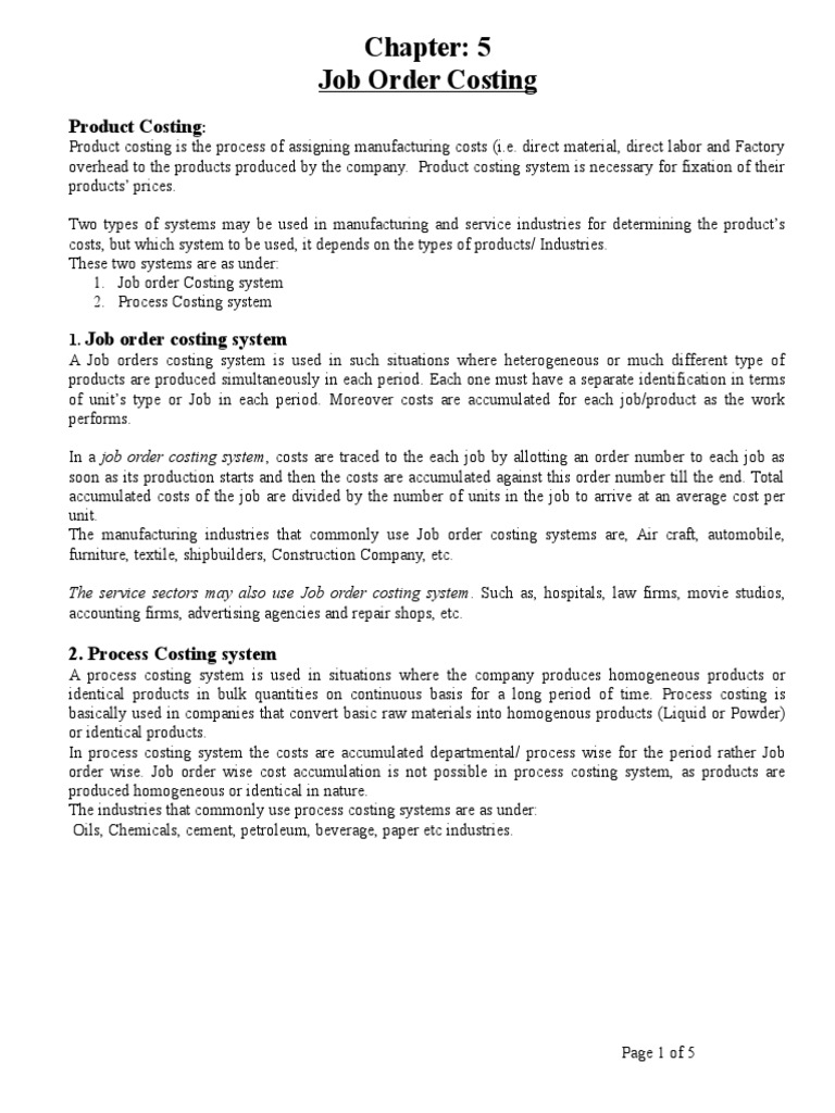 Job Order Costing | PDF | Inventory | Cost Accounting