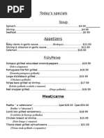 Mozambik Restaurant Menu & Prices | PDF | Curry | Steak