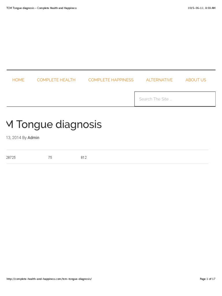 TCM Tongue Diagnosis - Complete Health and Happiness | PDF ...