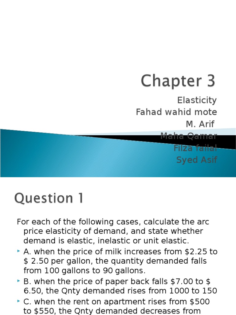 Chapter 3 Elasticity | PDF | Price Elasticity Of Demand | Demand
