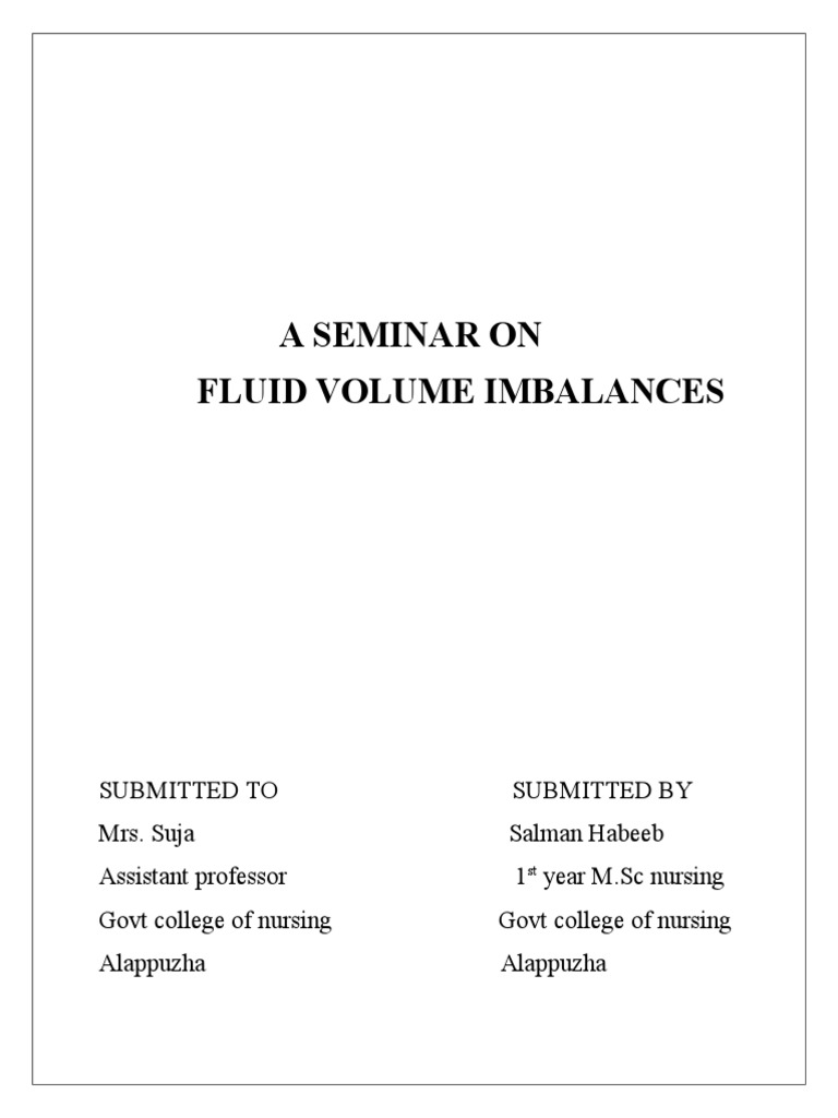 Fluid Volume Balance | PDF | Angiotensin | Electrolyte