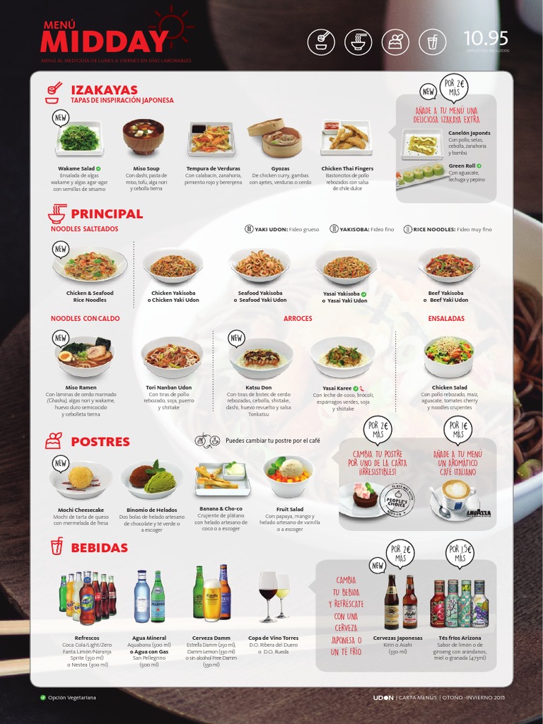 Menú Udon 2024: Platos y Precios | PDF | Cocina asiática oriental ...