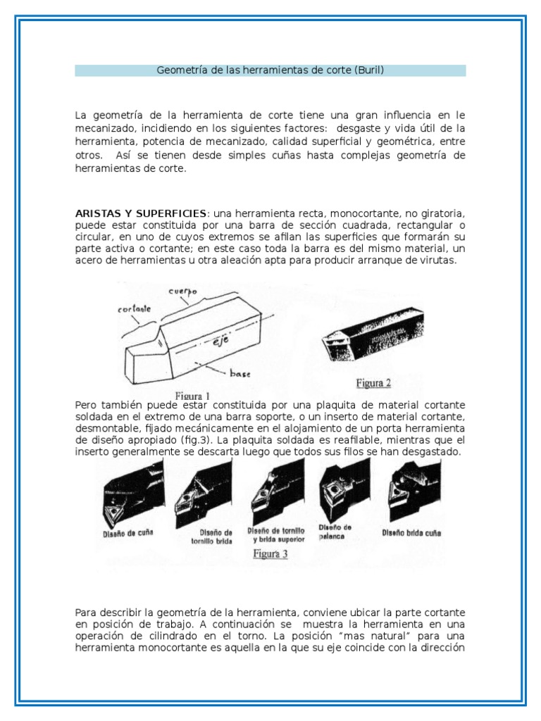 Geometria de Un Buril | PDF | Herramientas | Producción y fabricación