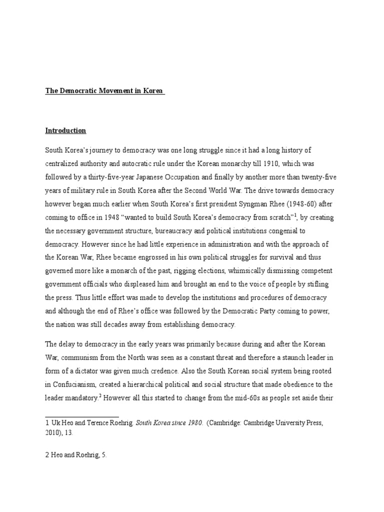 Democratic Movement in Korea | PDF | South Korea | World Politics