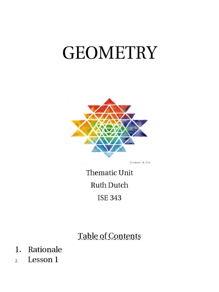 Geometry: 1. Rationale Lesson 1 | PDF