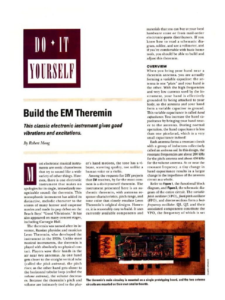 Build Your EM Theremin - DIY | PDF